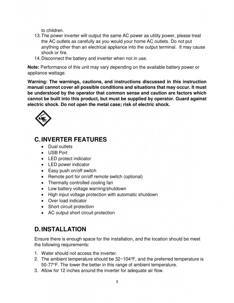 PWRI100012120S manual page 3