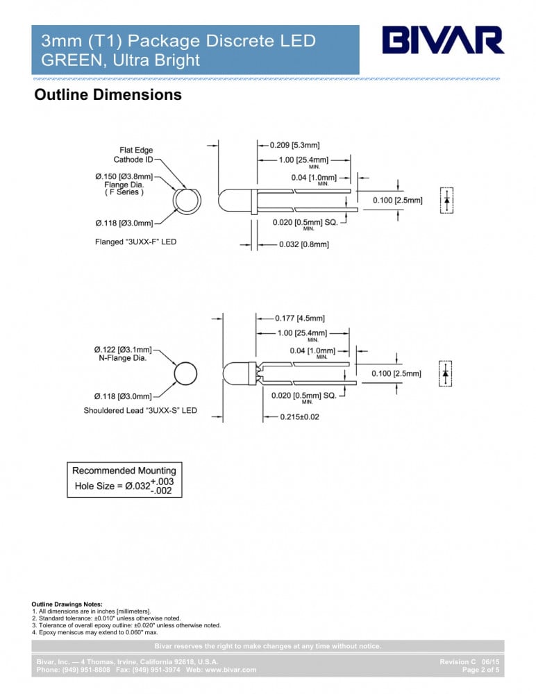 BIVAR 3SUGC-F datasheet page 2