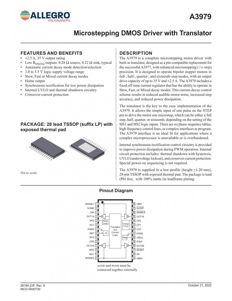 A3979 datasheet page 1