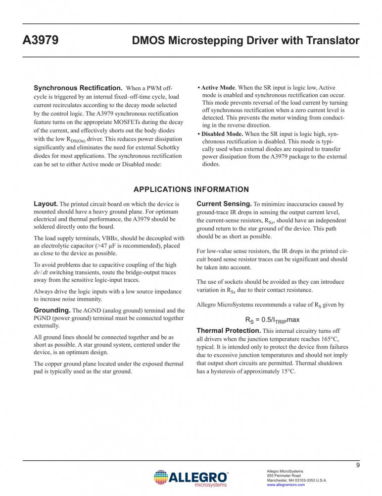 A3979 datasheet page 9