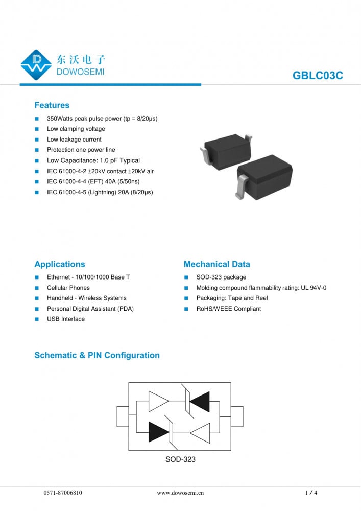 GBLC03C datasheet page 1