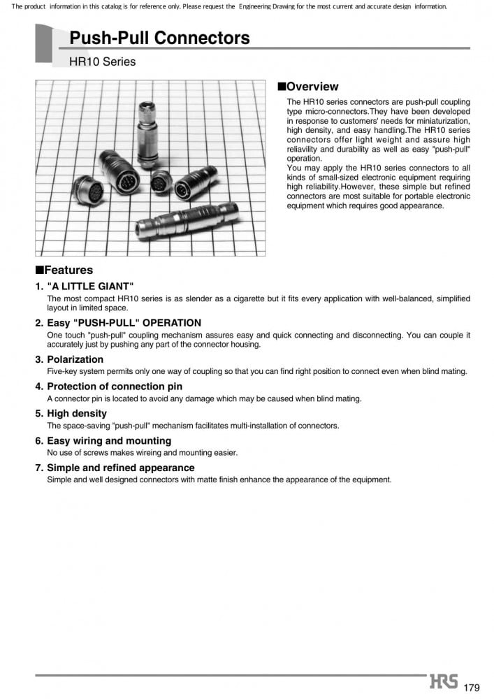 HRS HR10 series catalog page 1