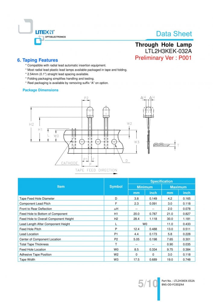 LTL2H3KEK-032A datasheet page 5
