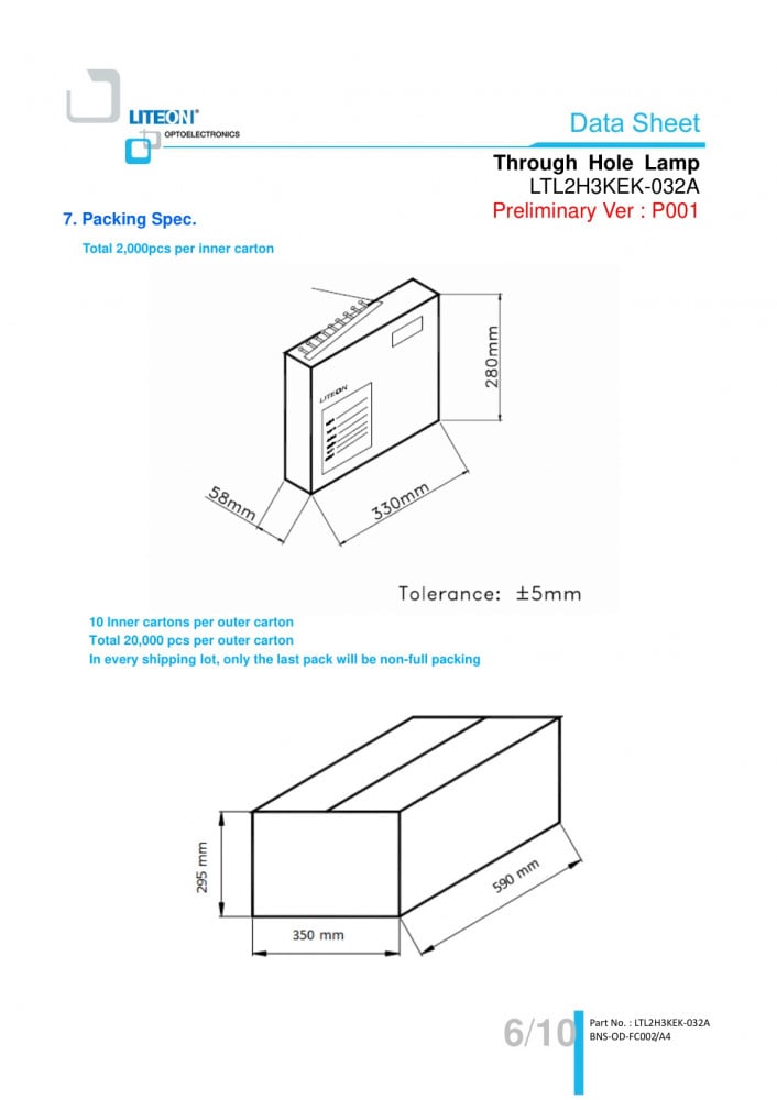 LTL2H3KEK-032A datasheet page 6
