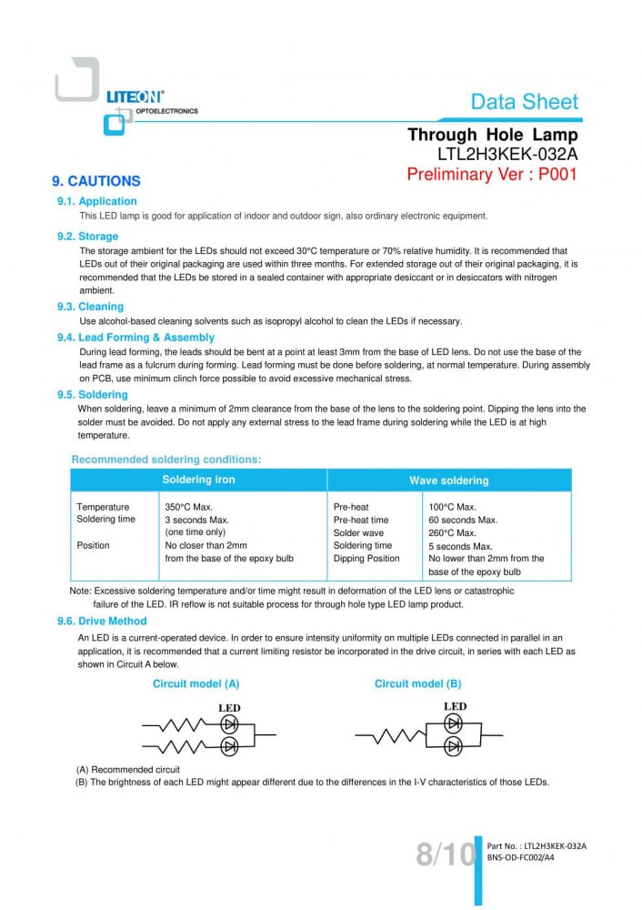 LTL2H3KEK-032A datasheet page 8