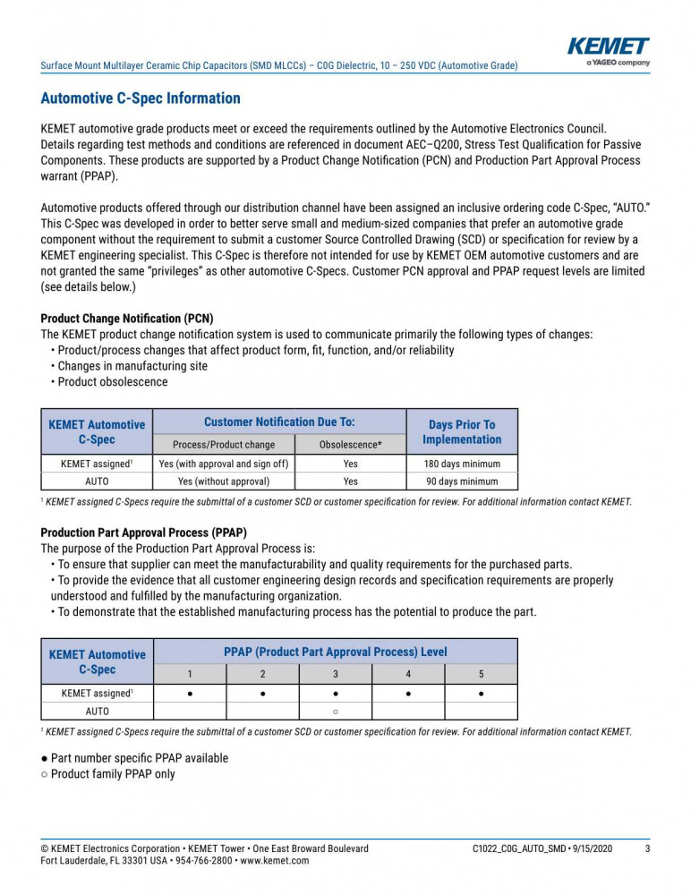 KEMET datasheet page 3