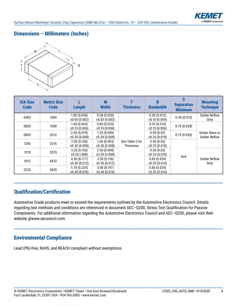 KEMET datasheet page 4
