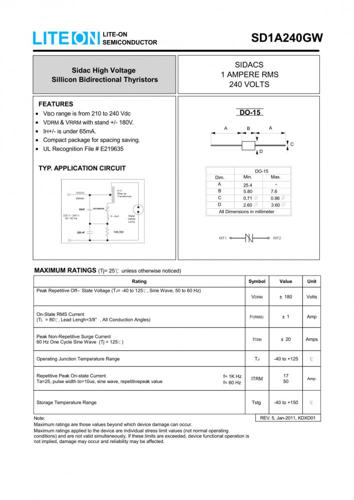 SD1A240GW datasheet page 1