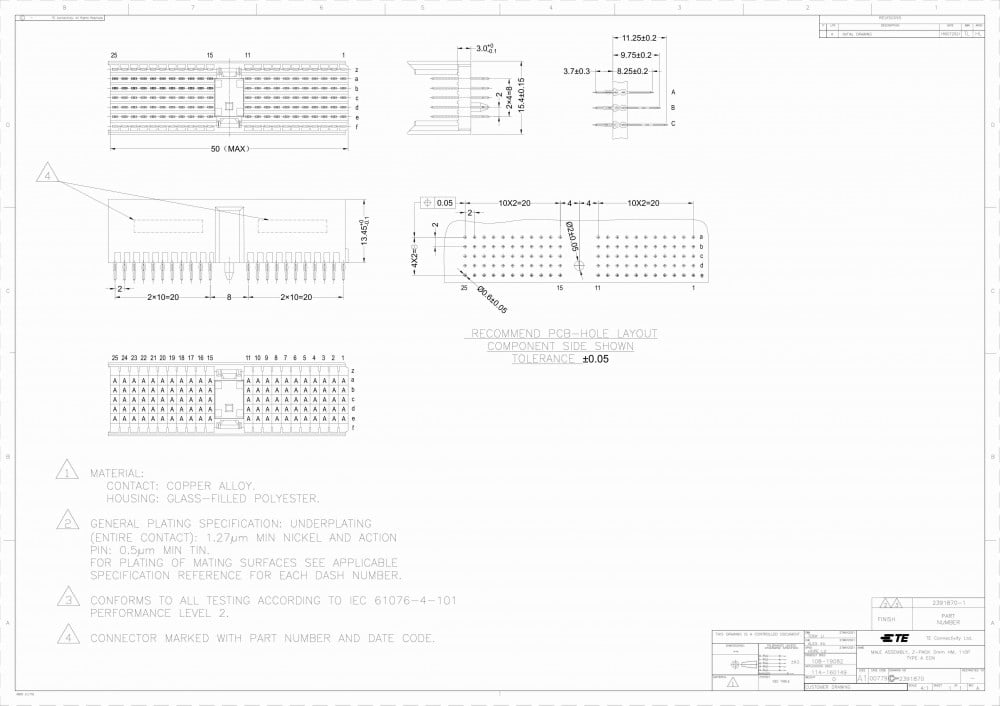 TE Connectivity 2391870-1 technical drawing preview