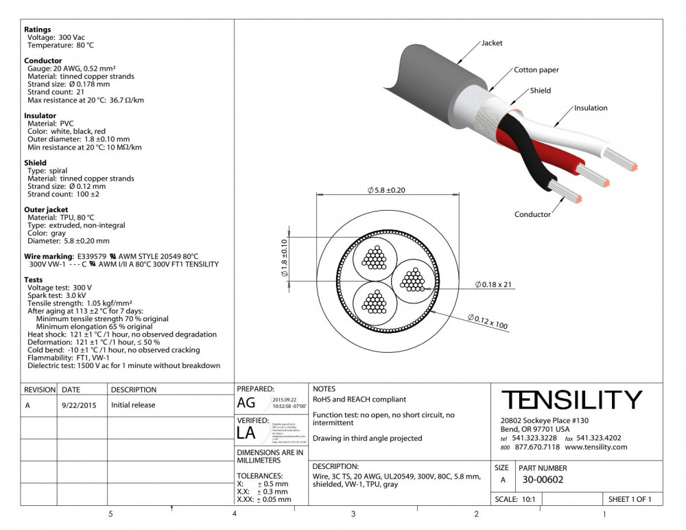 Tensility International 30-00602 product drawing