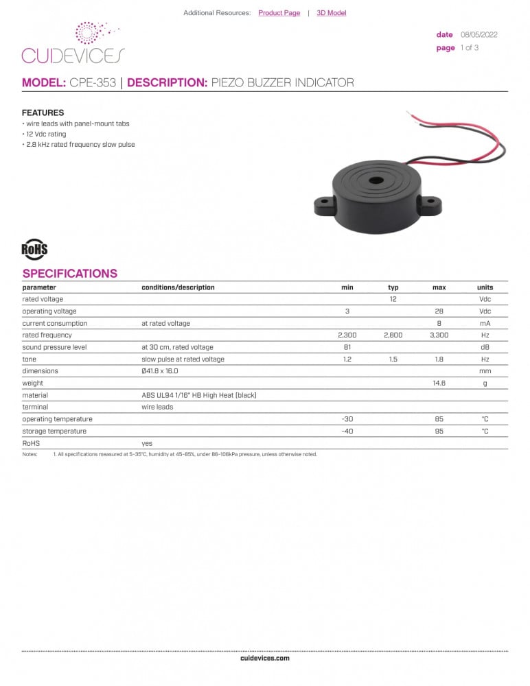 CPE-353 datasheet page 1
