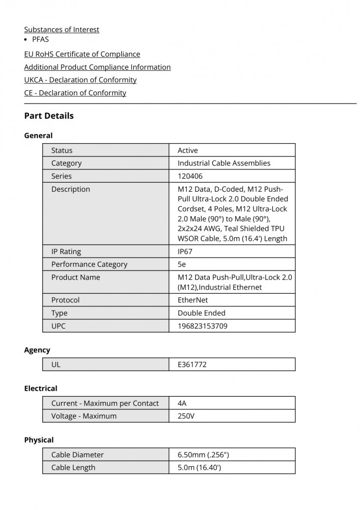 Molex 120406 series drawing, page 2