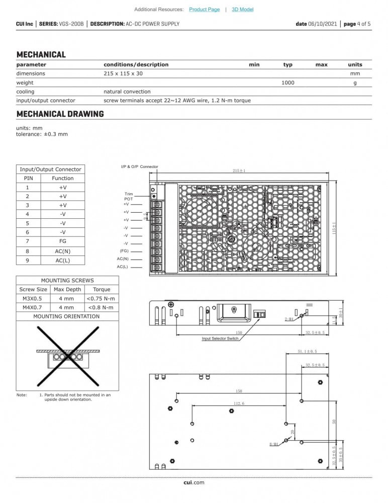 CUI VGS-200B-12 datasheet page 4