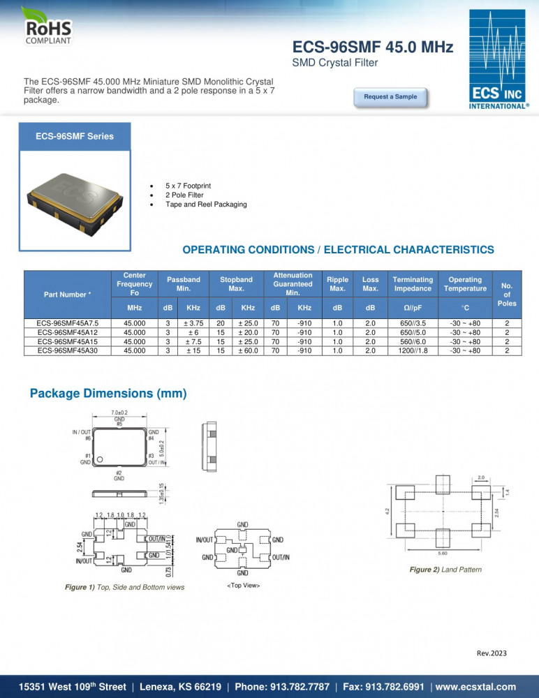 ECS-96SMF45A30 technical document page