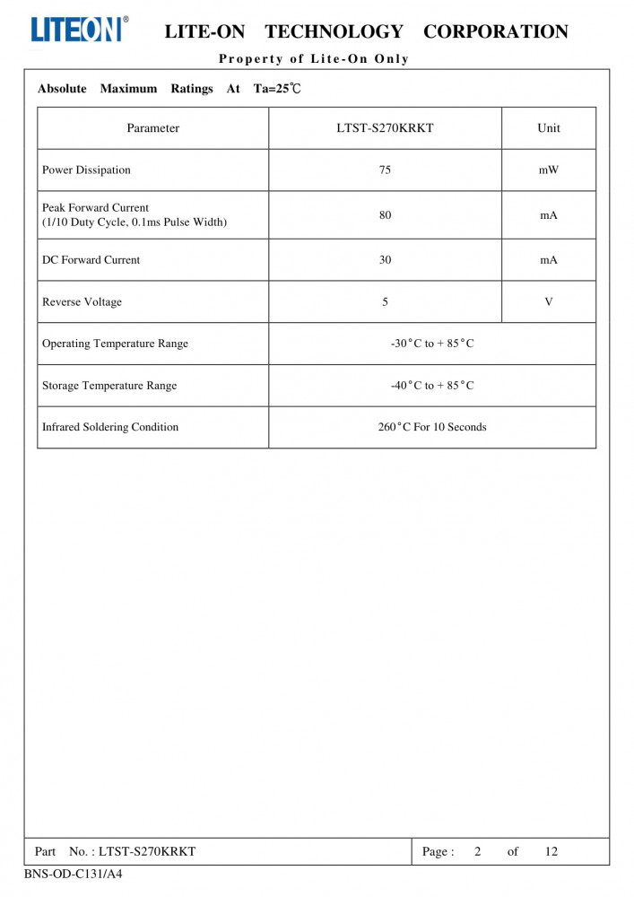 LTST-S270KRKT datasheet page 3