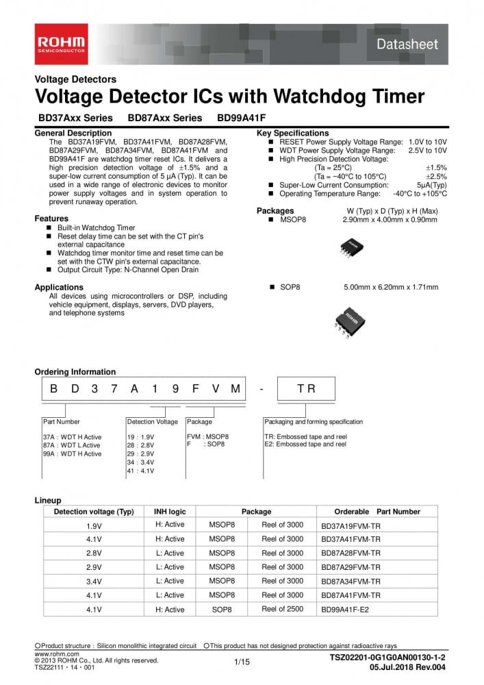 BD37A41FVM-TR datasheet page 1