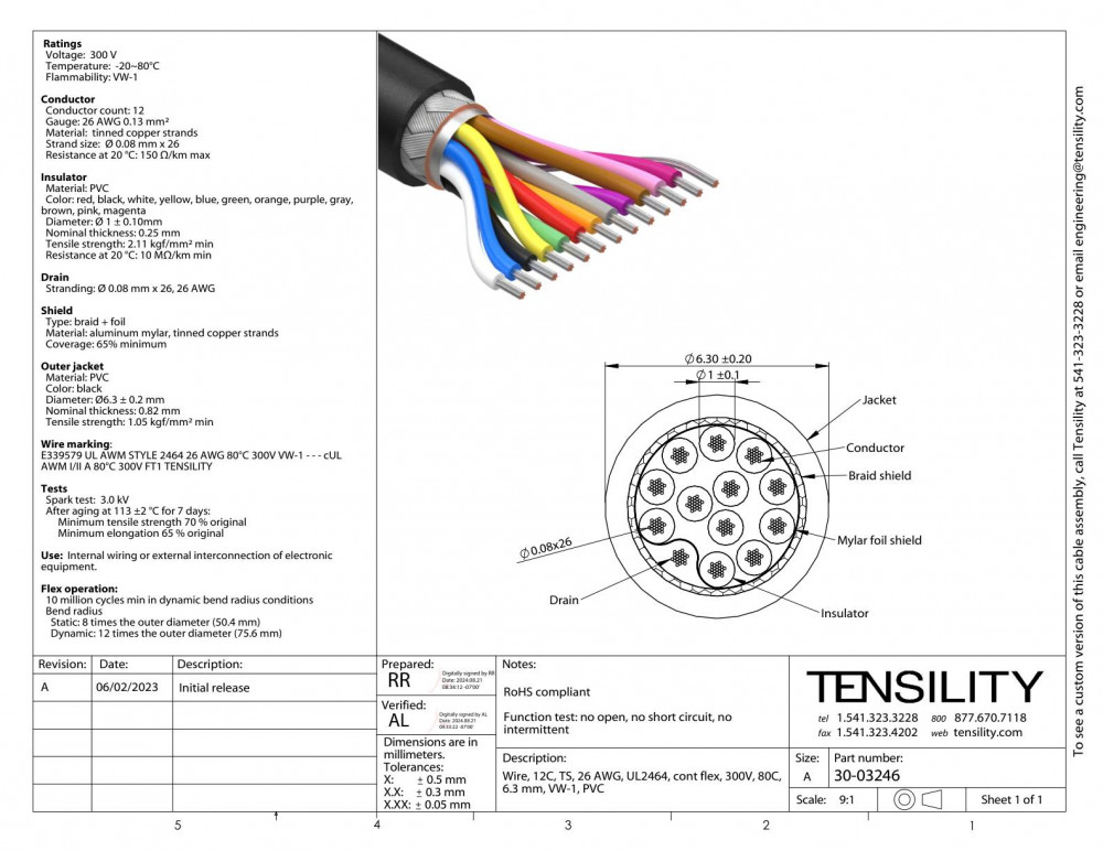 Tensility 30-03246 product drawing page