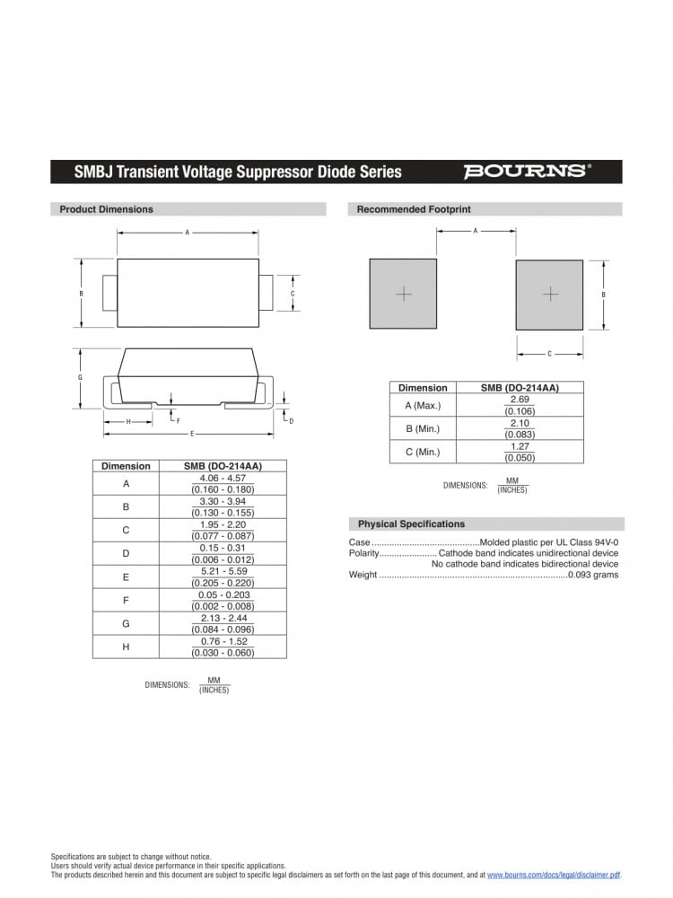BOURNS SMBJ series datasheet page 3