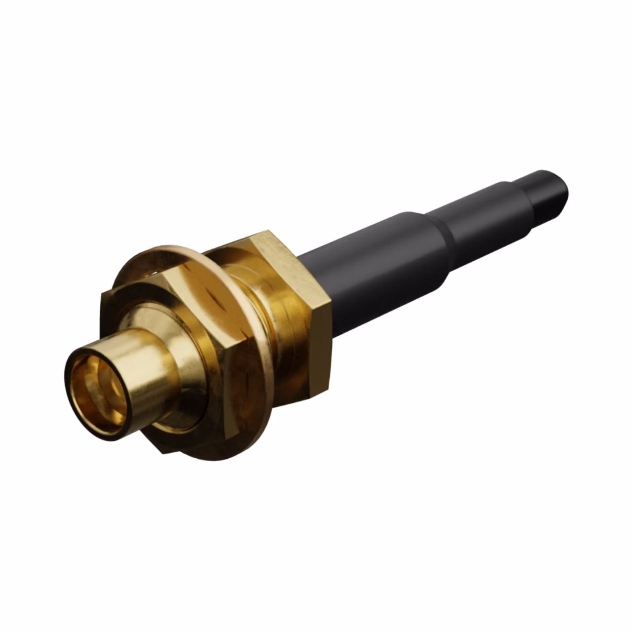 SMP Plug, Straight, Limited Detent, Bulkhead, Crimp, Brass Body, Gold (Au) Plated, RG-174, RG-188 and RG-316 Cable, Tray, 50 Ohms for sale