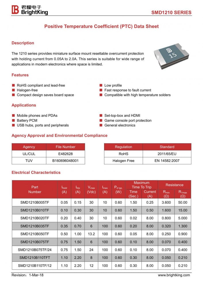 SMD1210B010TF datasheet page 1