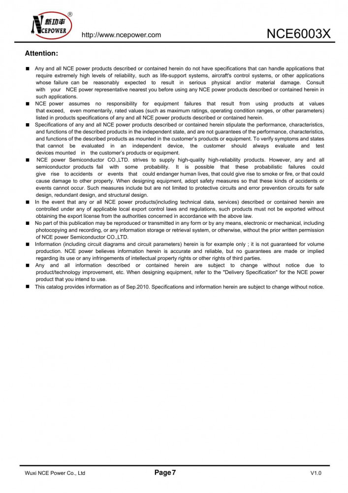 NCE6003X datasheet page 7