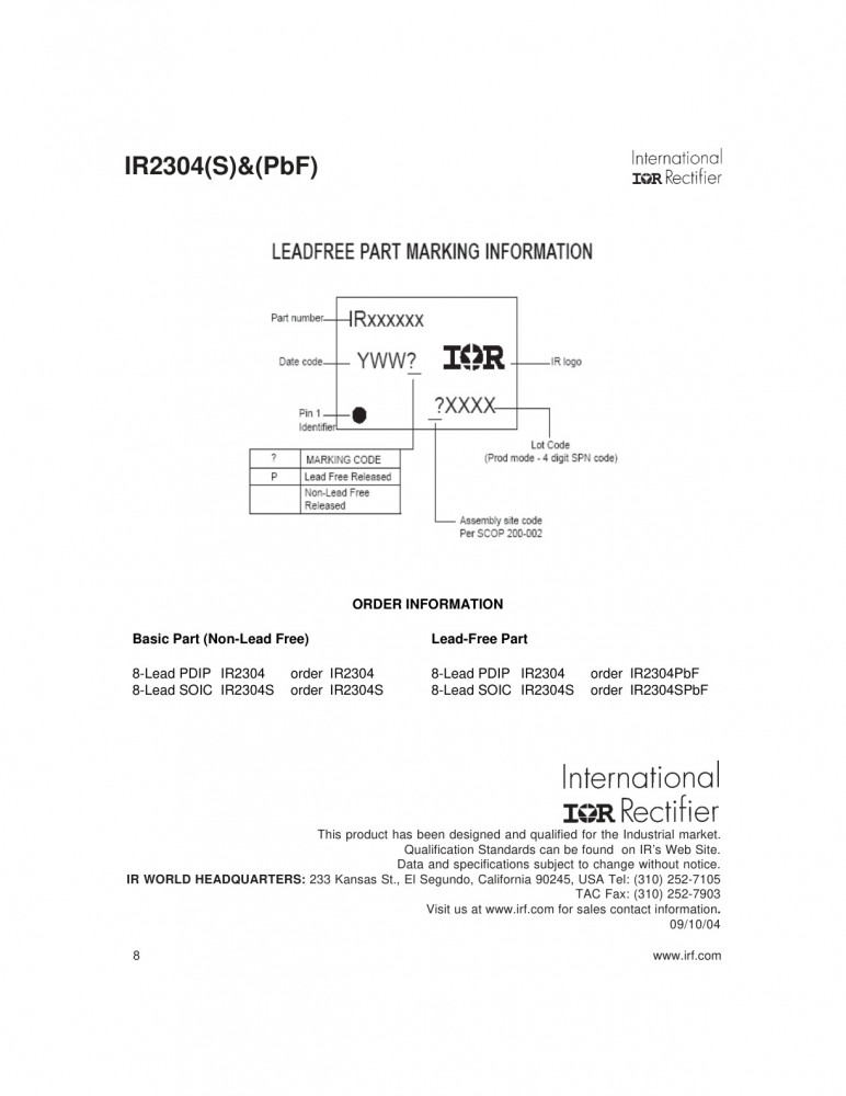 IR2304PBF datasheet page 8