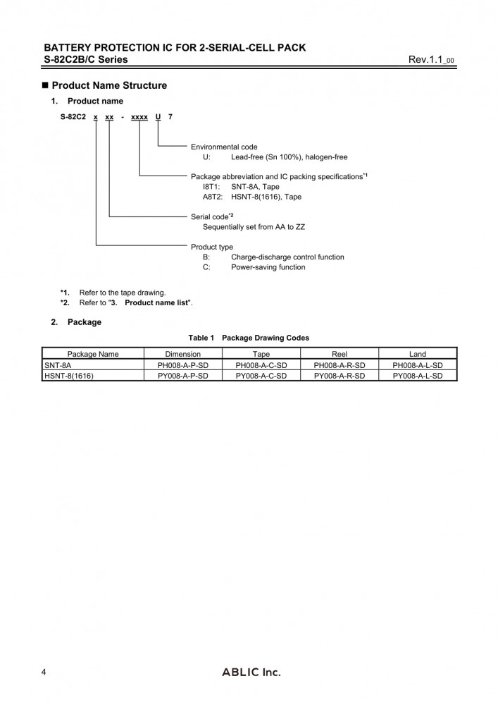 ABLIC S-82C2B/C datasheet page 4
