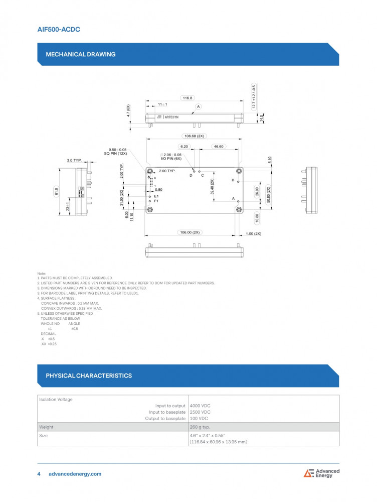 AIF500 series technical document page 4