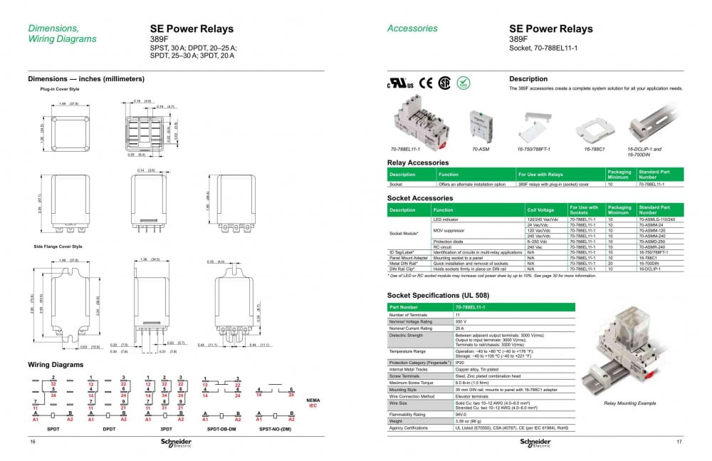 Schneider 389F relay catalog page 9