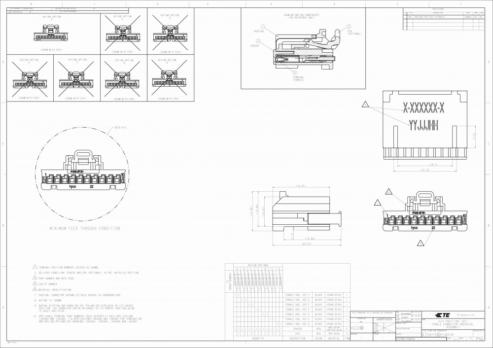 TE Connectivity 1452187-1 technical drawing preview