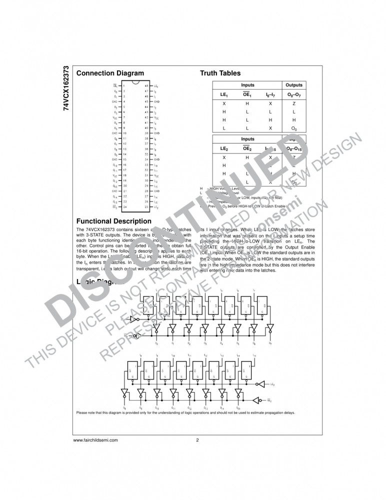 74VCX162373 datasheet page 3