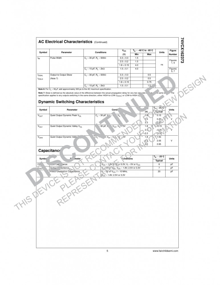 74VCX162373 datasheet page 6