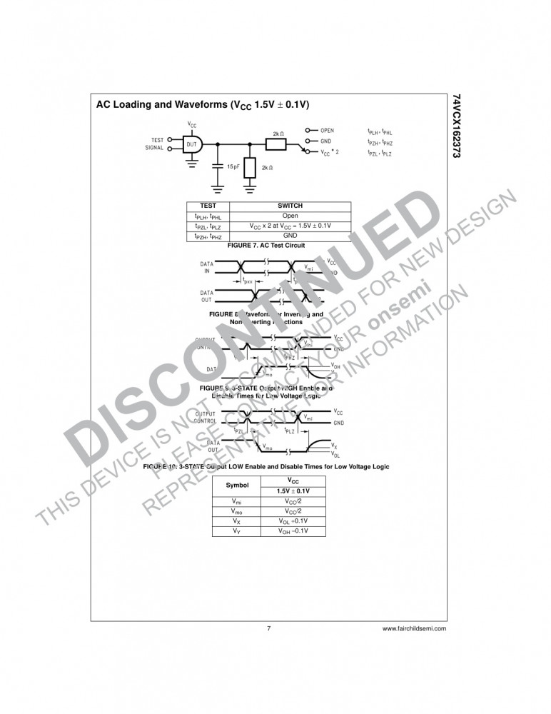 74VCX162373 datasheet page 8