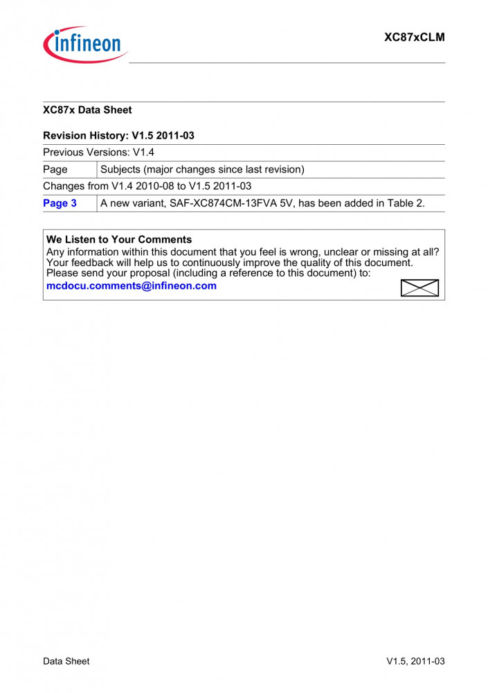 Infineon XC87x datasheet page 4
