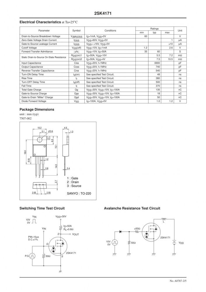 2SK4171 datasheet page 2