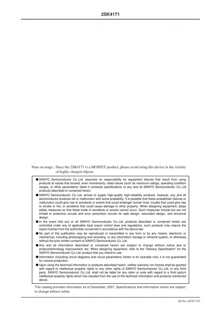 2SK4171 datasheet page 5