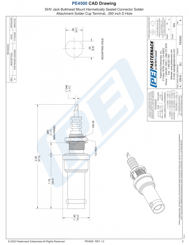 PASTERNACK PE4500 technical document page 3
