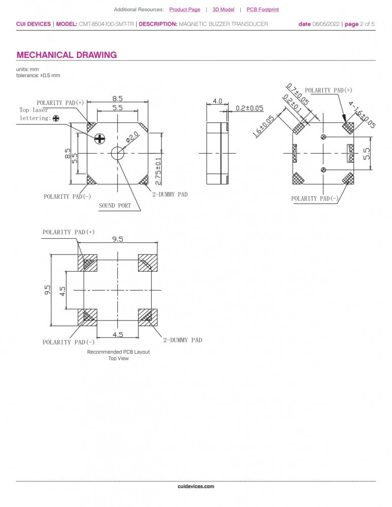 CMT-8504-100-SMT-TR datasheet page 2
