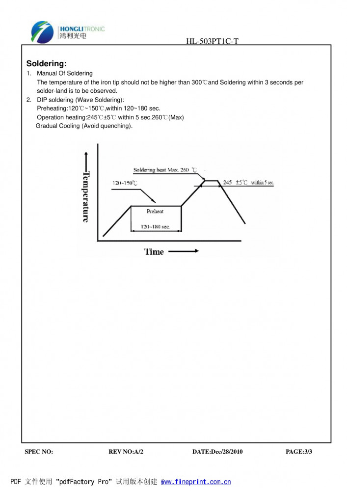 HL-503PT1C-T datasheet page 3