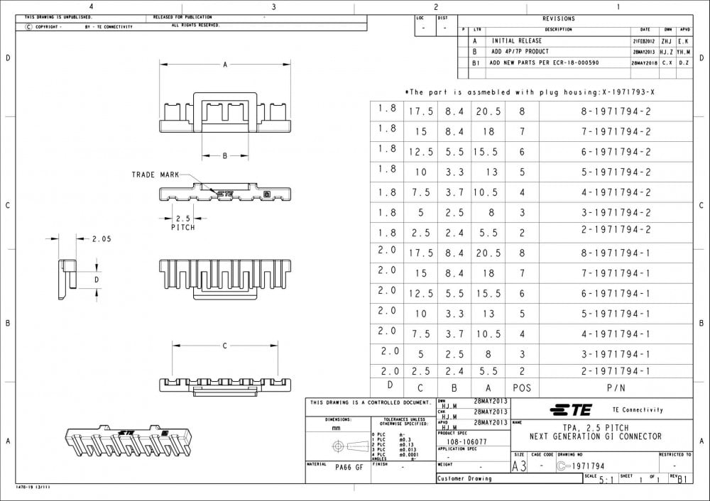 TE Connectivity 4-1971794-1 technical drawing preview