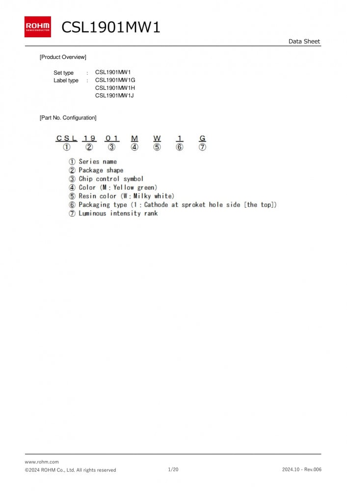 CSL1901MW1 datasheet page 1