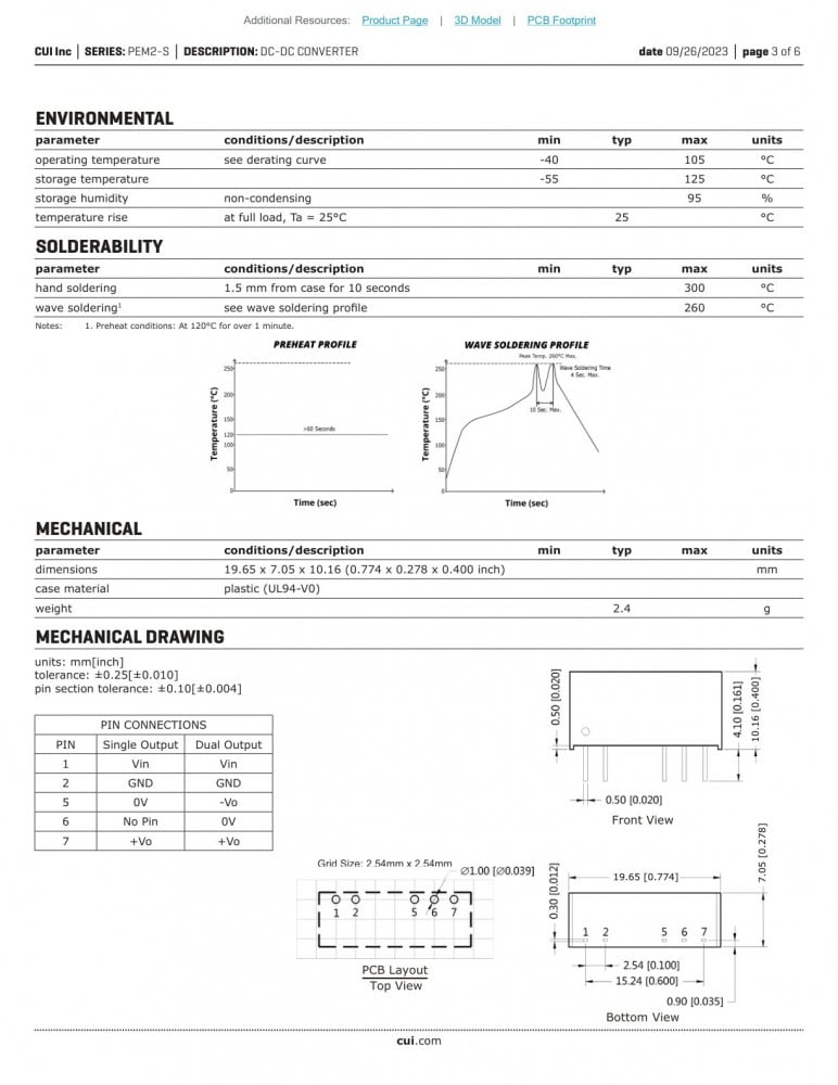 CUI PEM2-S datasheet page 3