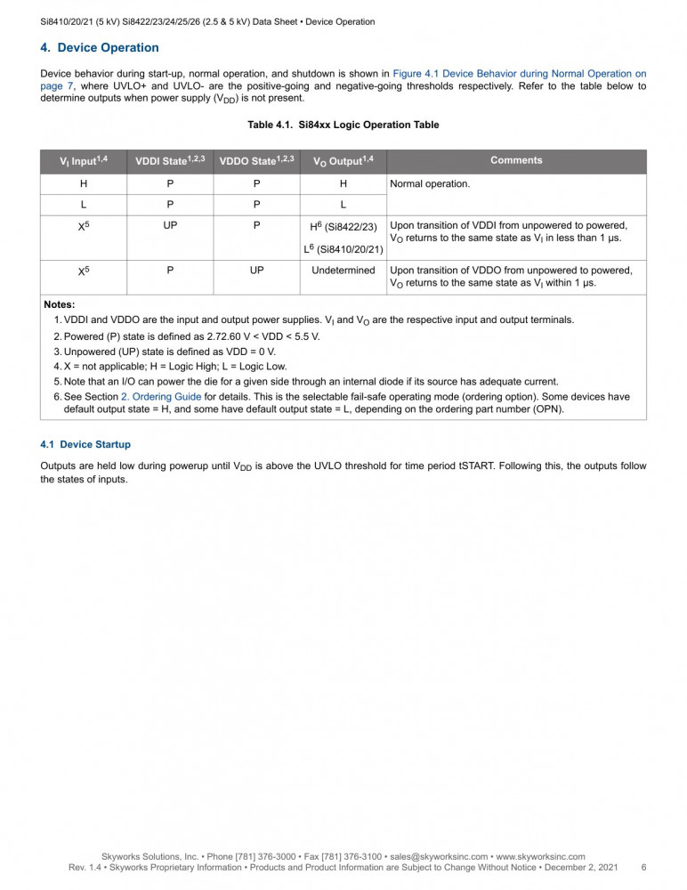 Datasheet page 6