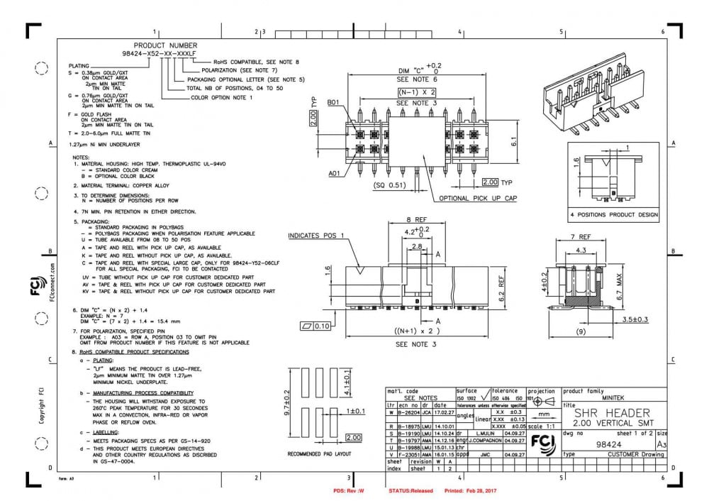 Amphenol 98424 drawing sheet 1