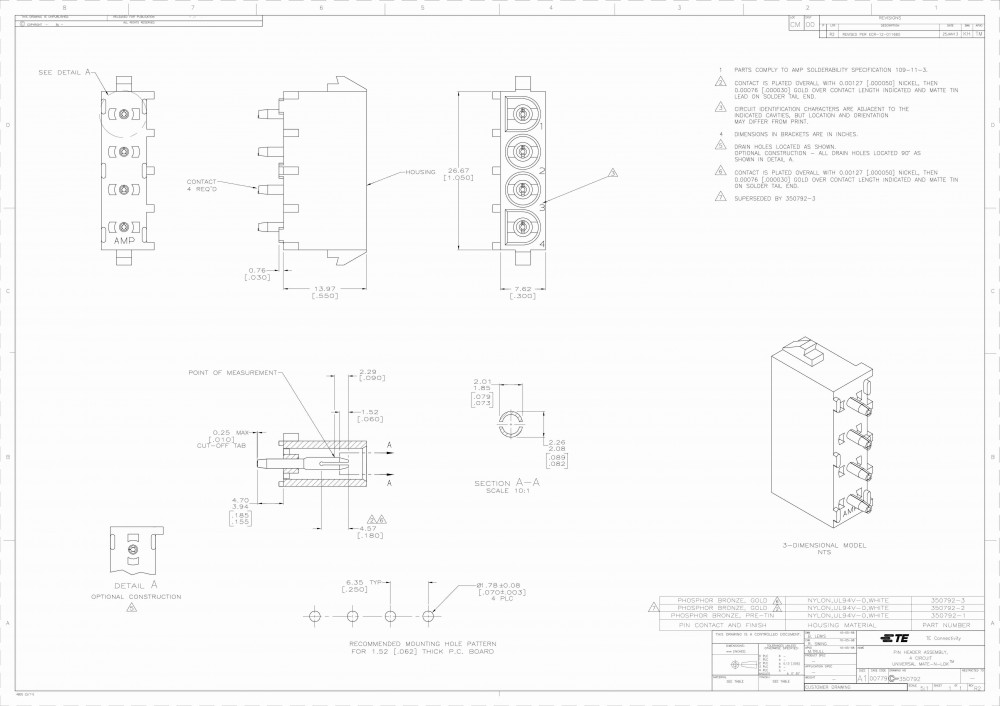 TE Connectivity 350792 drawing preview