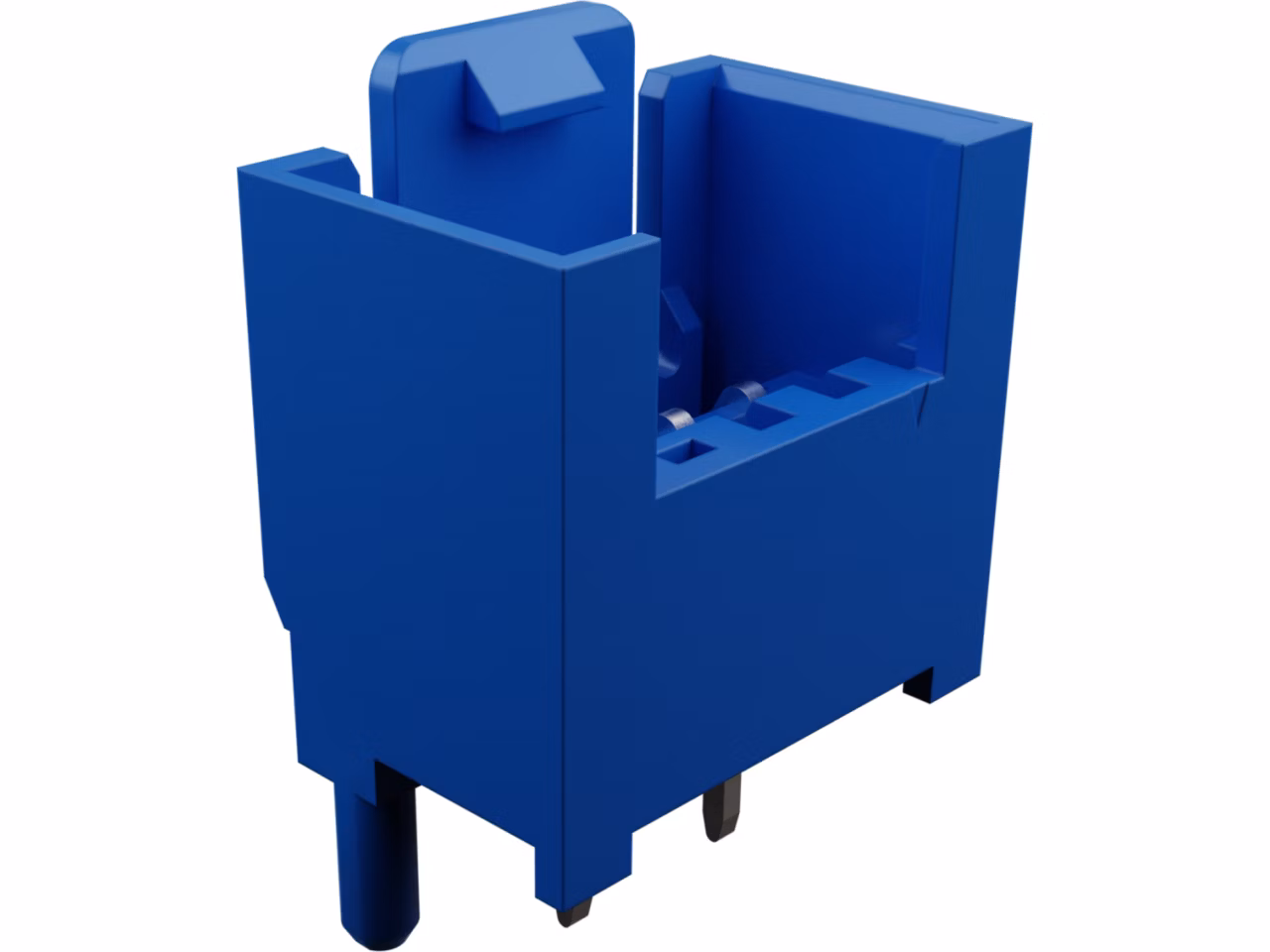 Appli-Mate RAST 2.5 Header, Vertical, 4 Circuits, Tin (Sn) Plating, Glow-Wire Capable, Positioning Key D Blocked, with Latch, Blue for sale