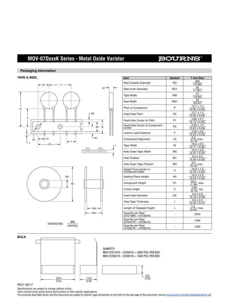 BOURNS MOV-07D470K datasheet page 4