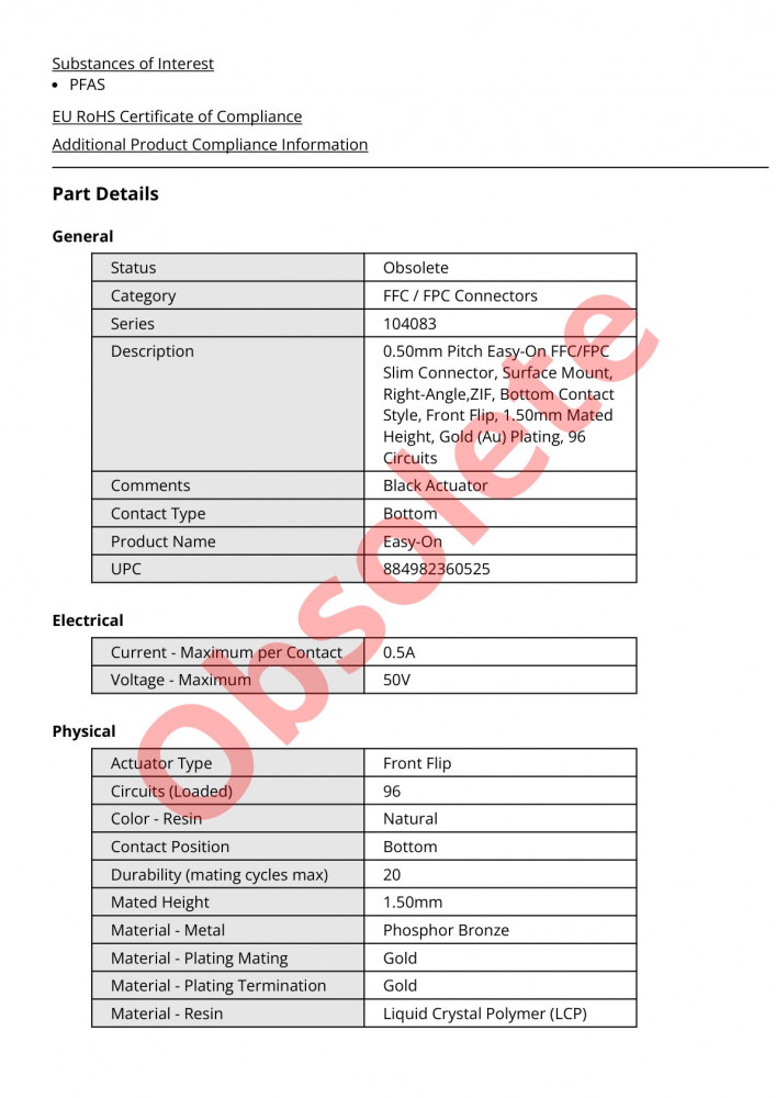 MOLEX 104083 series product specification page image 2