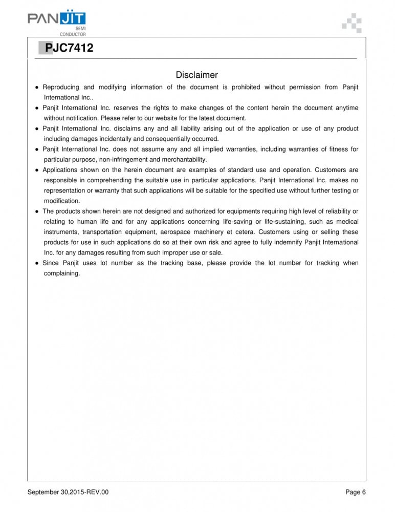 PJC7412 datasheet page 6