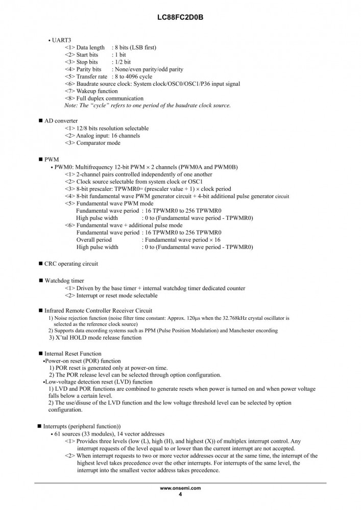 LC88FC2D0B datasheet page 4